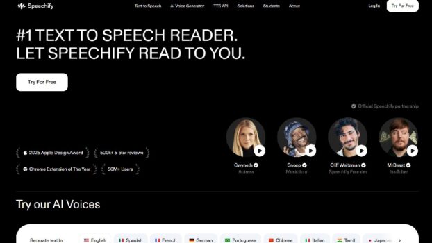 Speechify : logiciel de génération de voix par IA - LEPTIDIGITAL Logiciels