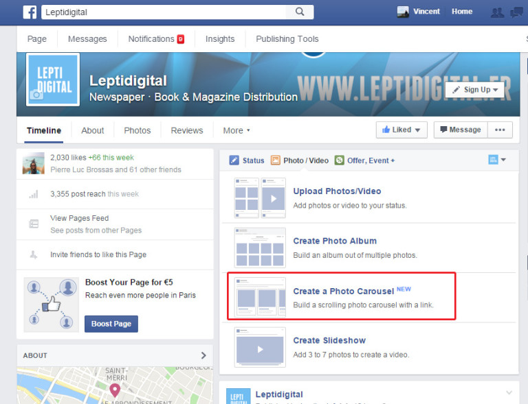 Comment créer une publication carrousel Facebook sans payer