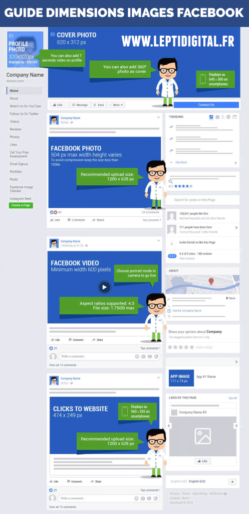 Tailles Idéales des Images Facebook : Couverture, Profil, Pubs [MAJ 2018]
