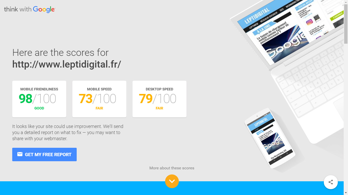 Test My Site : le nouvel outil de Speed Test par Google