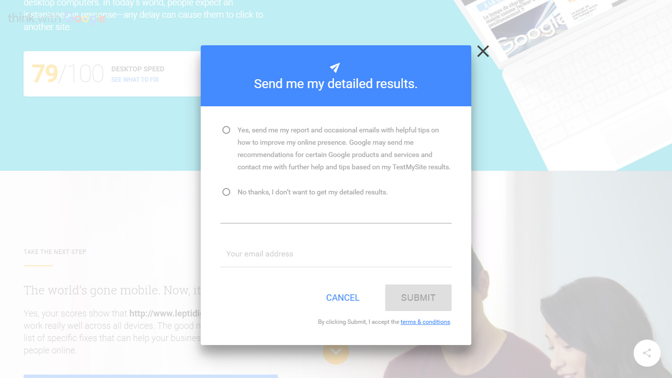 Test My Site : le nouvel outil de Speed Test par Google