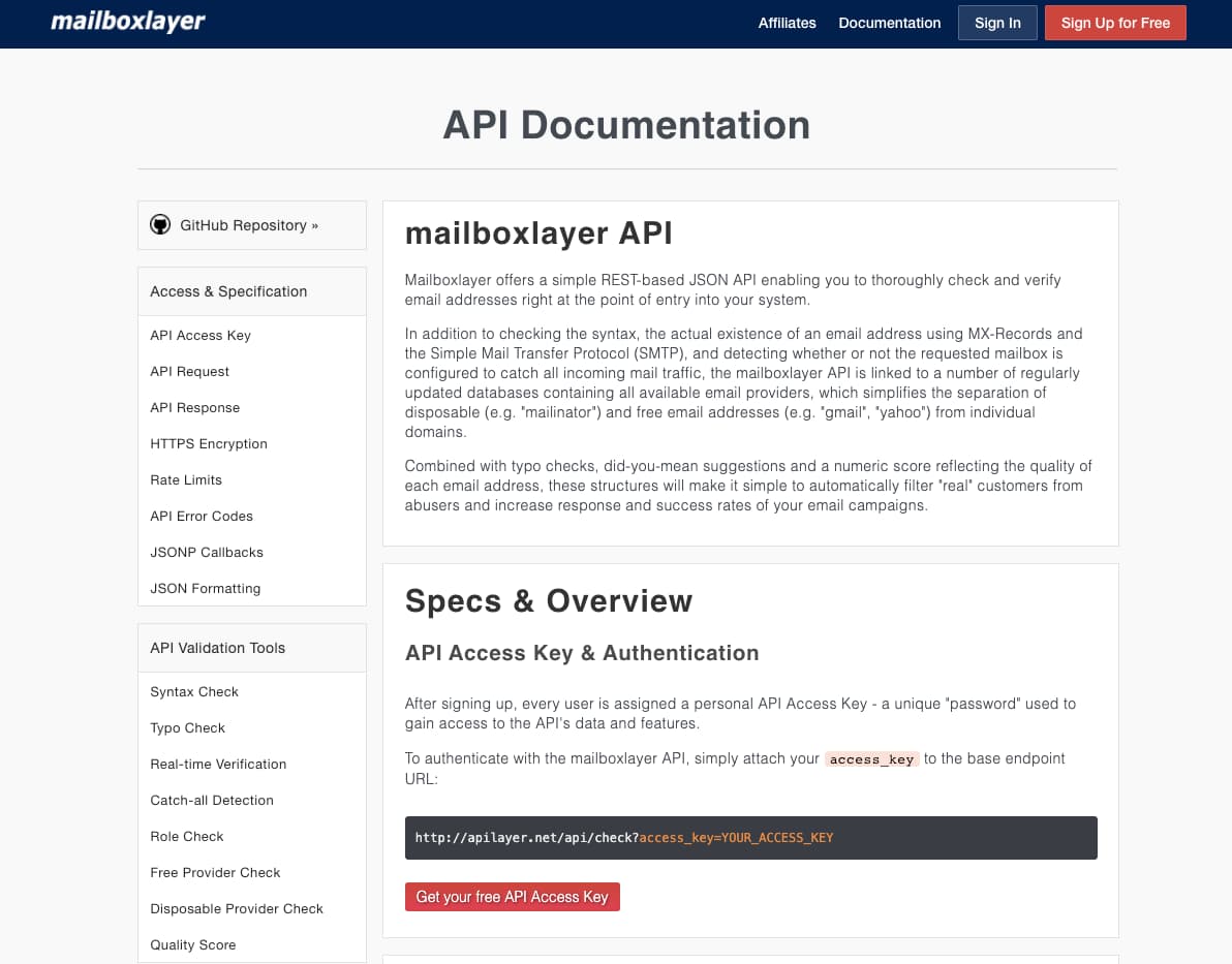 Mailboxlayer : une API gratuite pour mesurer la qualité et délivrabilité des adresses e-mails