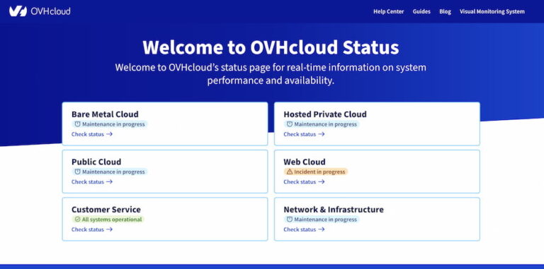 OVHcloud Status : Vérifier le Statut en Temps Réel de l'État de Ses Serveurs OVH