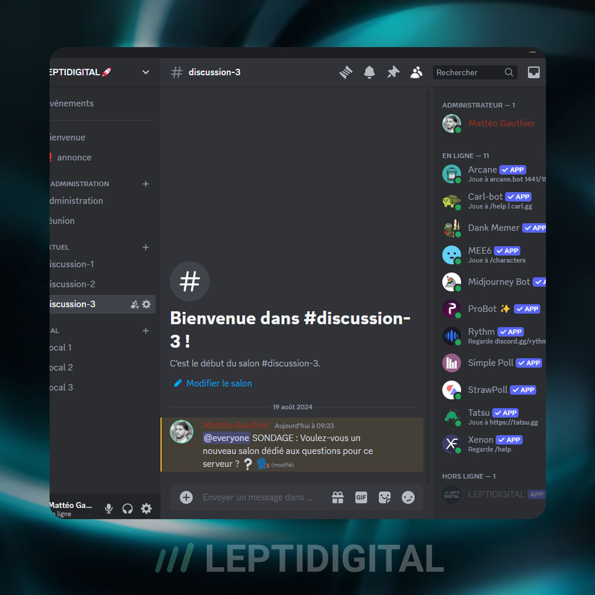 Comment créer un sondage sur Discord